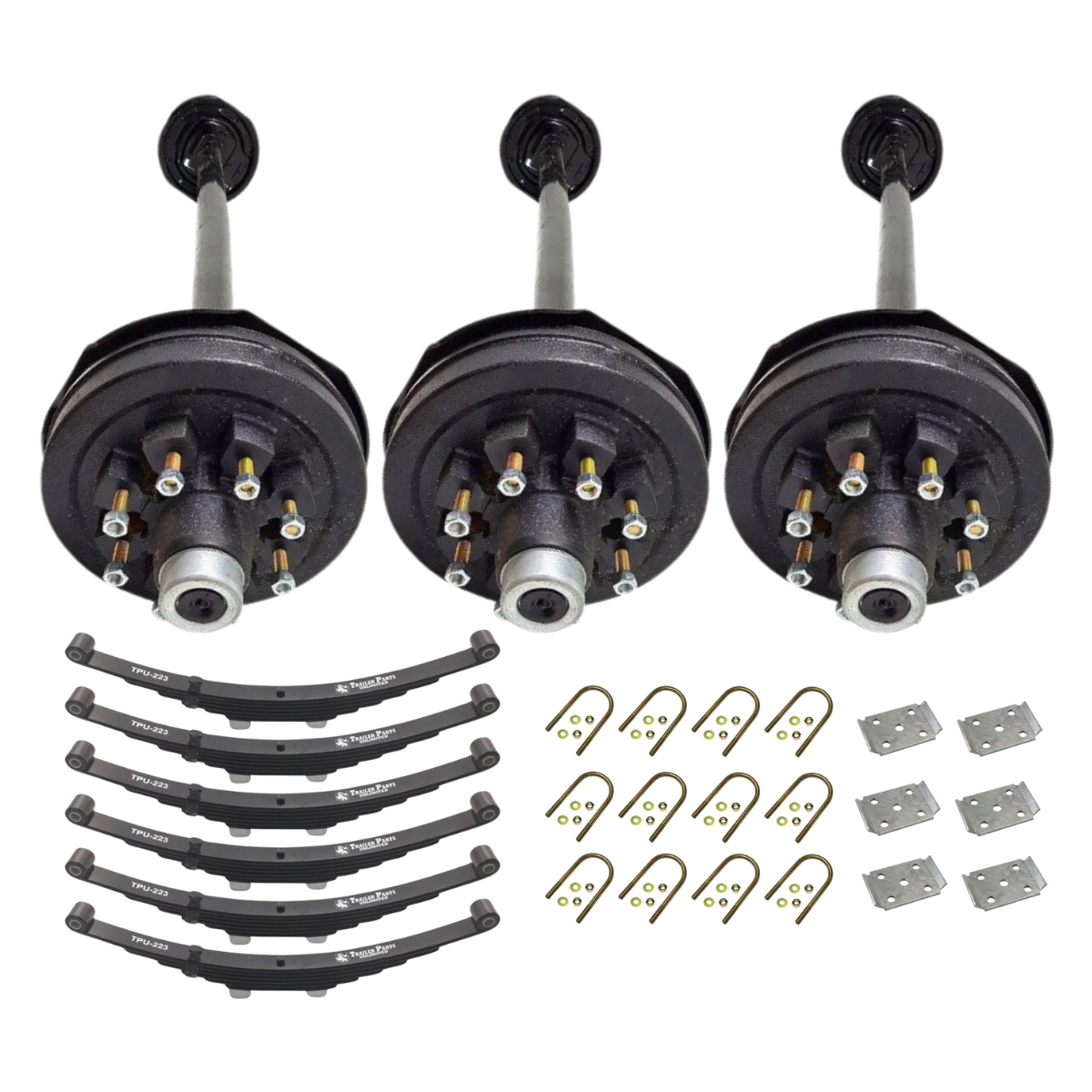 7k Carter Triple ELECTRIC BRAKE AXLE WITH TPU-232 Slipper Springs AND ...